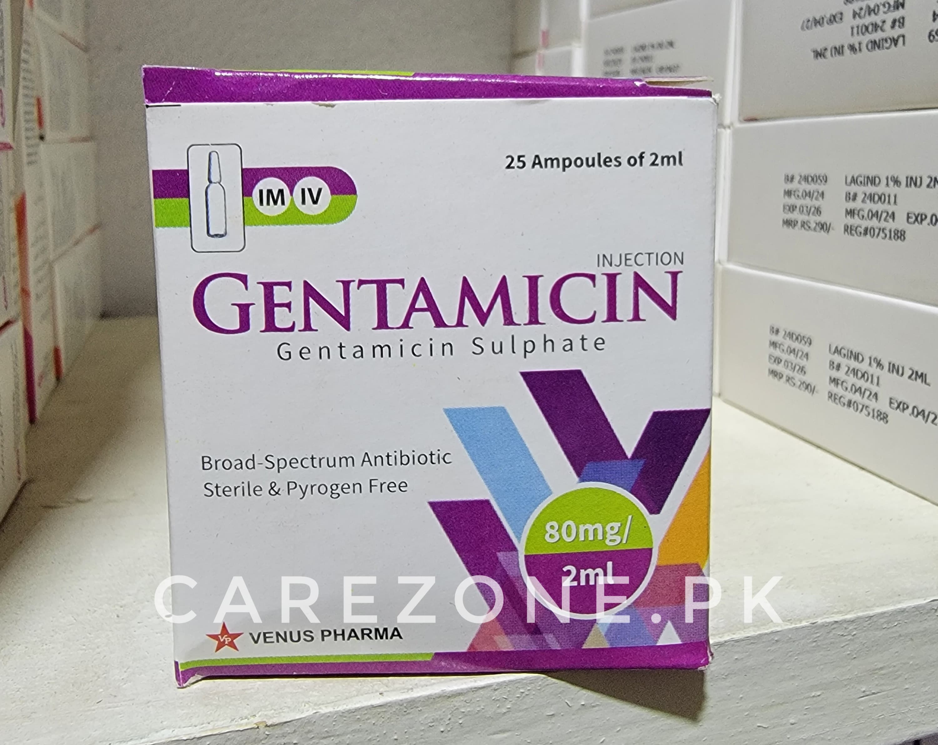 Gentamicin Injection 80mg/2ml | Gentamicin Sulphate | 25 Ampoules | IM – Carezone.pk(One-stop ...