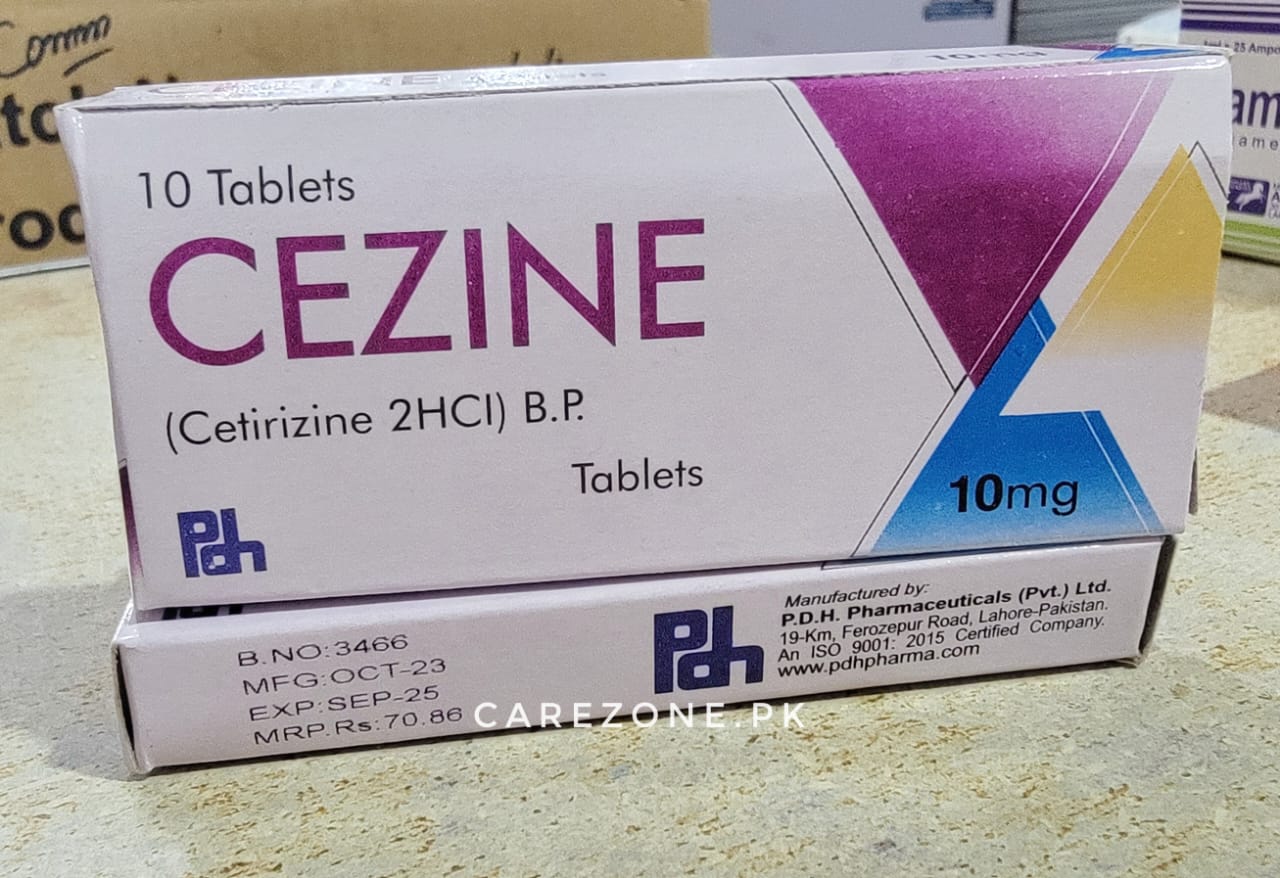Cezine 10mg Tablets – Cetirizine Dihydrochloride – 10mg – Anti-Allergy ...