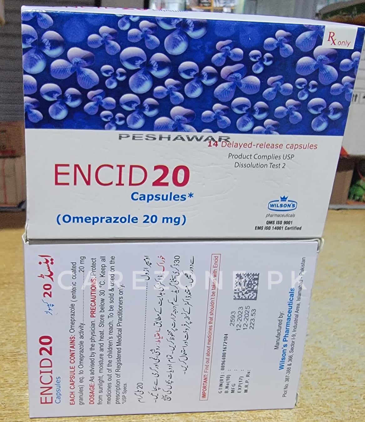 ENCID 20 Capsules (Omeprazole 20mg) – 14 Capsules – Carezone.pk(One ...