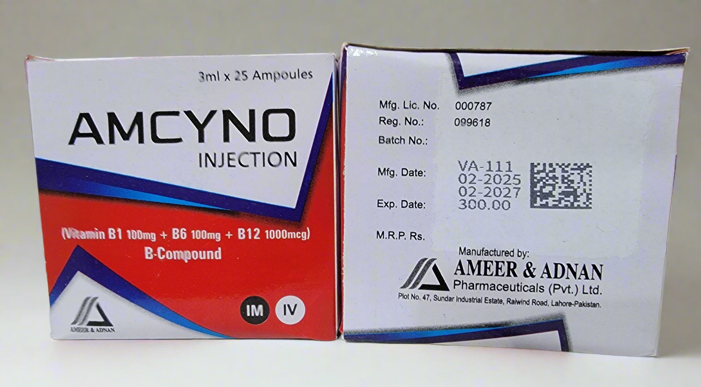 Amcyno Injection (B-compound) Neurobion type Injection – Carezone.pk