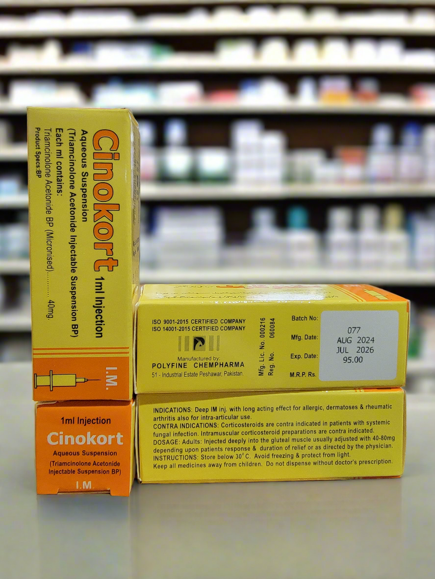 Cinokort Injection – Triamcinolone Acetonide 40mg/ml I.M. | K.kort alt ...