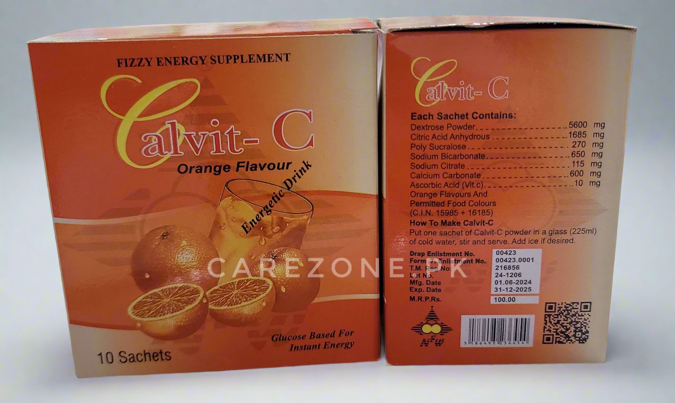 Calvit-C Sachet (Calcium + Vitamin C) Orange Flavor – 10 Sachets ...