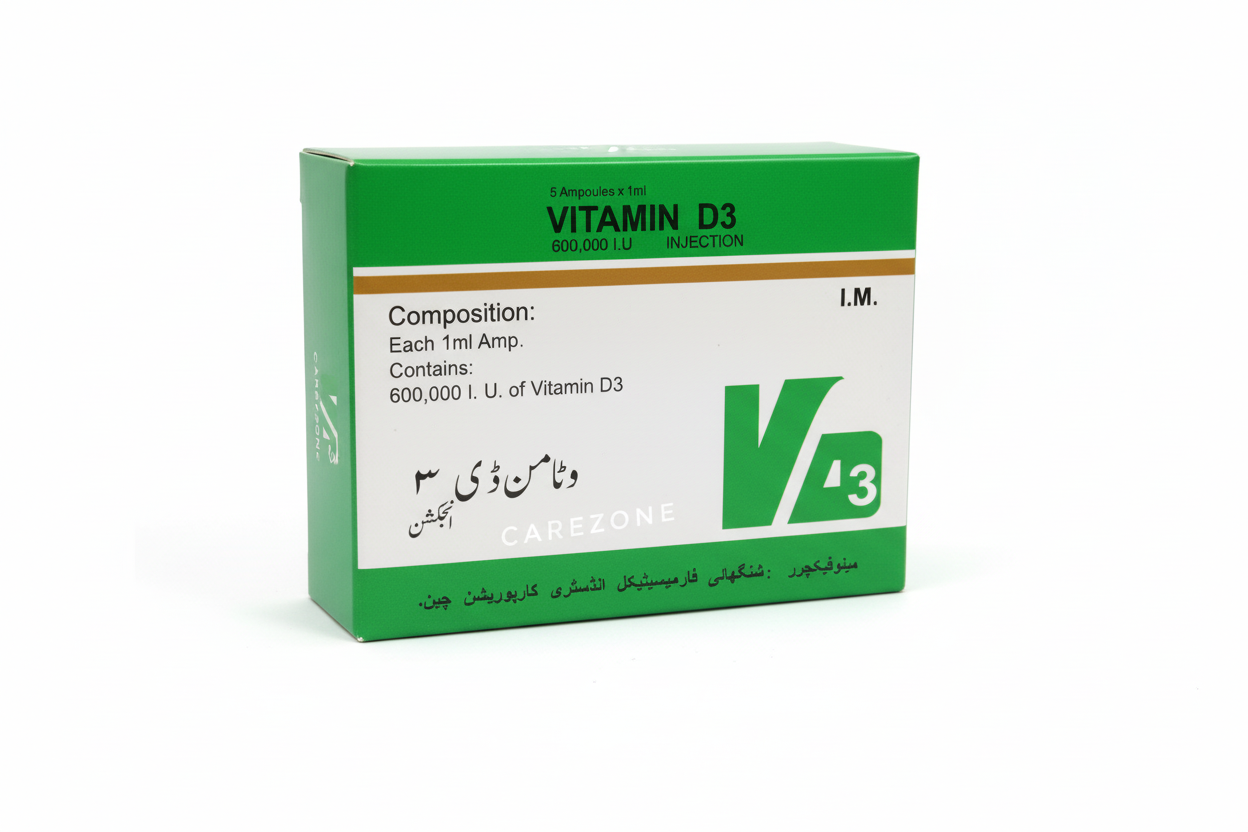 Vitamin D3 china Injection 600000 I.U-(5 ampoules per Box)- 6 lac i.u ...