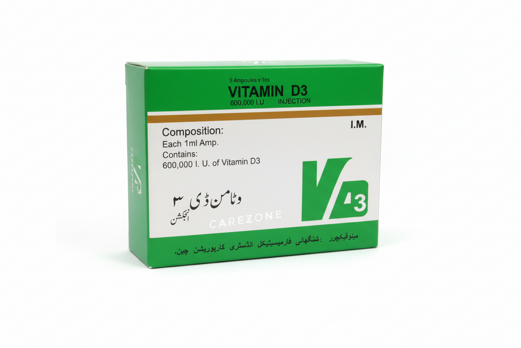 Vitamin D3 china Injection 600000 I.U-(5 ampoules per Box)- 6 lac i.u ...