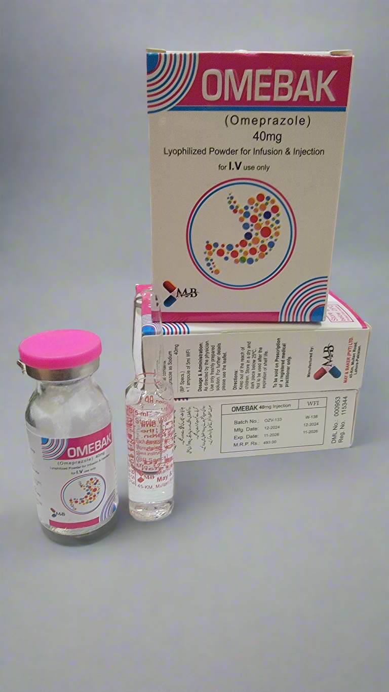 Omebak Omeprazole 40mg iv injection – Carezone.pk(One-stop wholesale ...