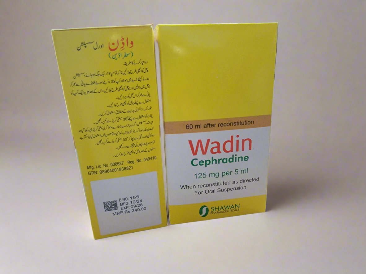 Wadin (Cephradine) 125mg Oral Suspension – 60ml – Carezone.pk