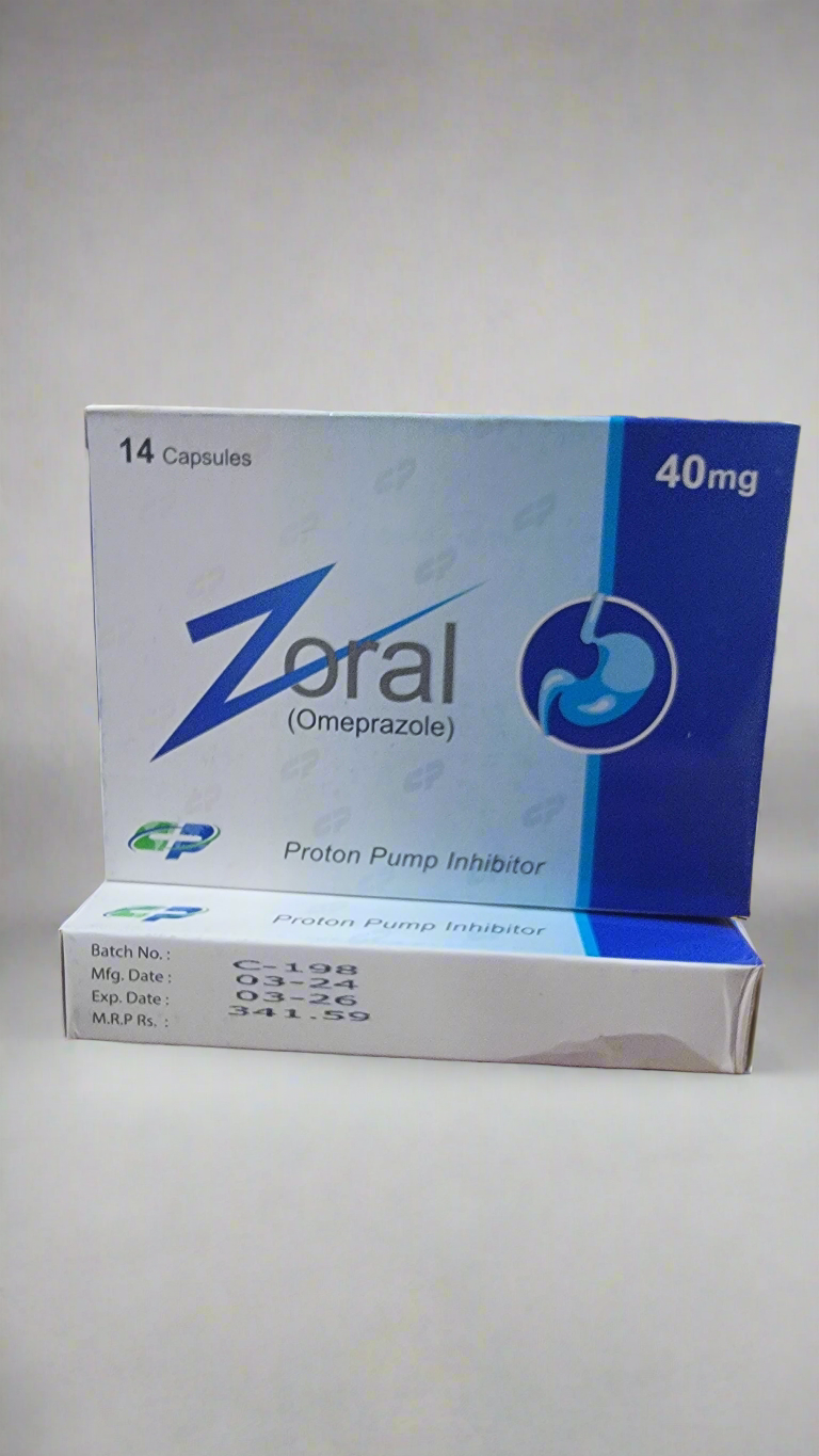 Zoral 40mg 14' capsule Omeprazole – Carezone.pk(One-stop wholesale ...