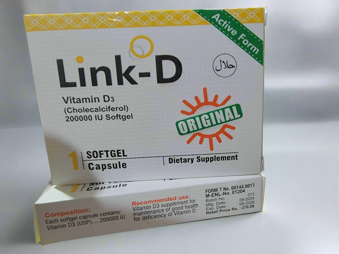 Link-D Vitamin D3 (Cholecalciferol) 200,000 IU Softgel Capsule – Pack ...