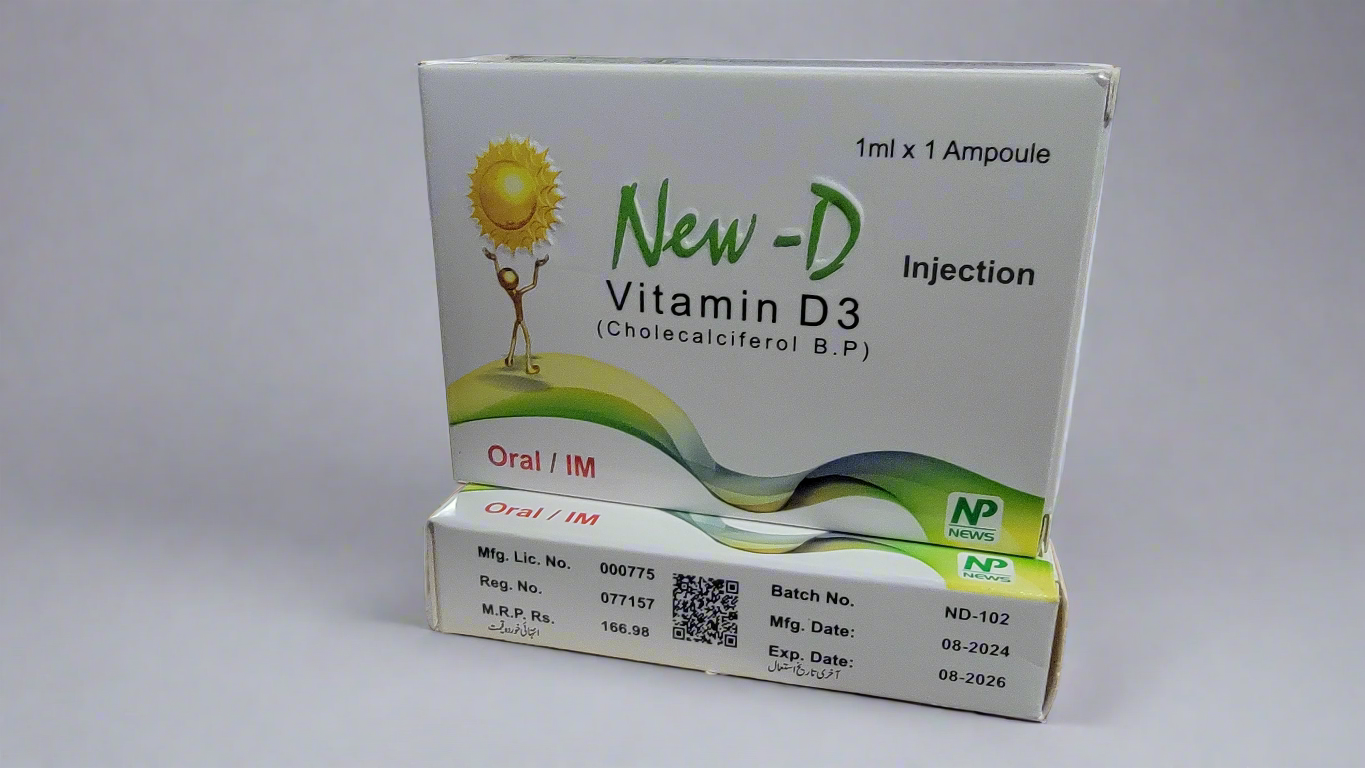 New-D Injection – Cholecalciferol (Vitamin D3)| 1ml Ampoule – Carezone ...