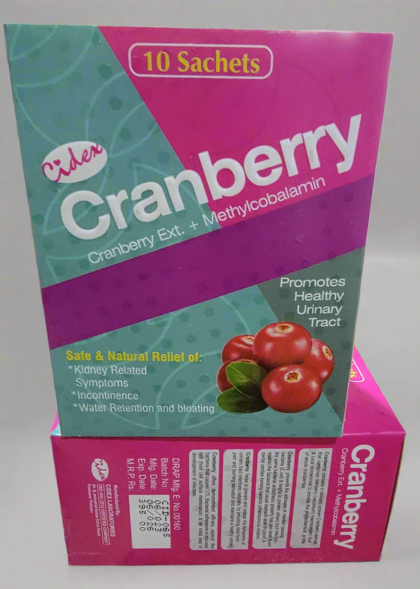 Cidex Cranberry Sachet – Cranberry Extract + Methylcobalamin | Pack of ...