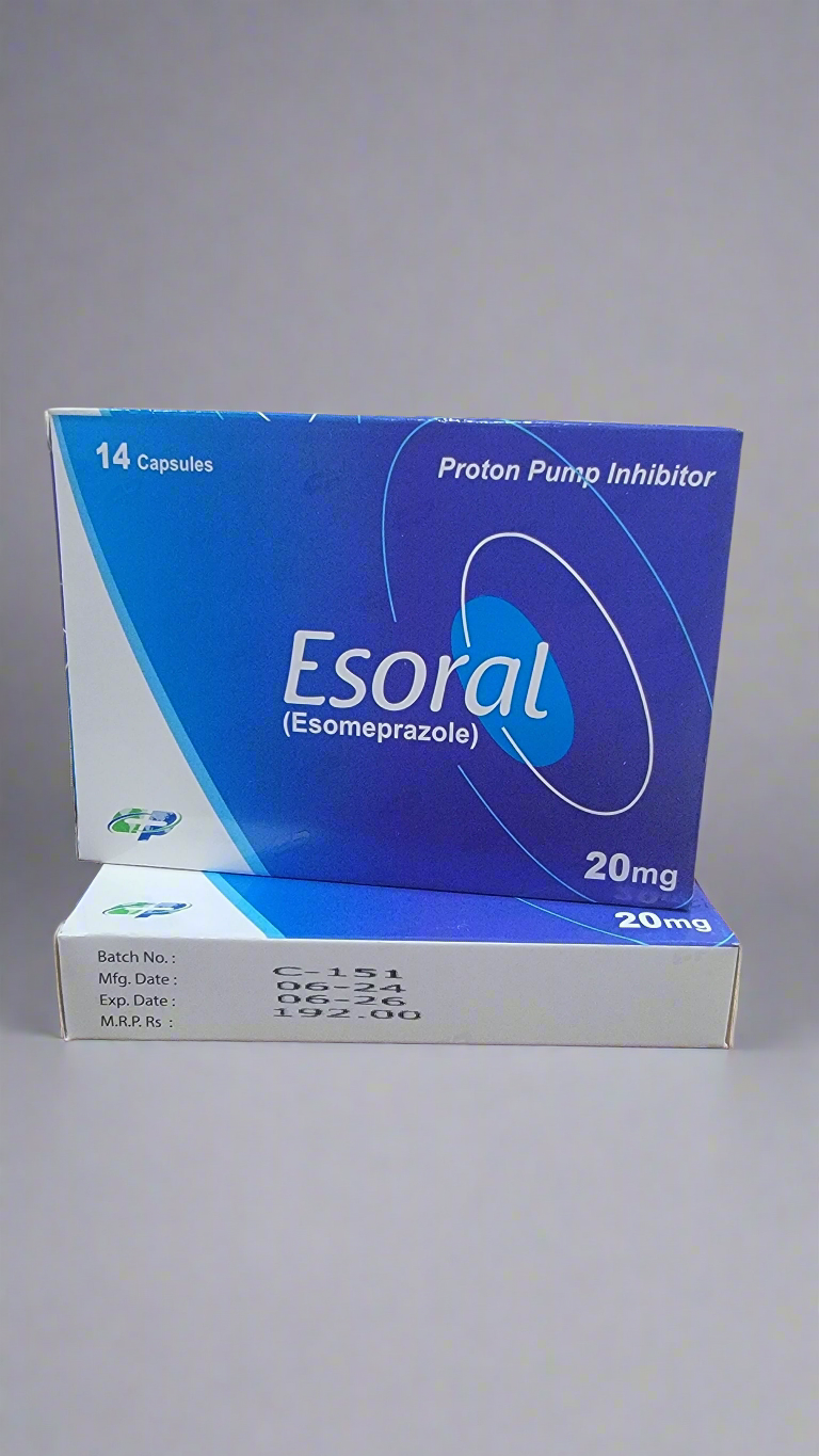 Esoral 20mg 14' capsule Esomeprazole – Carezone.pk(One-stop wholesale ...