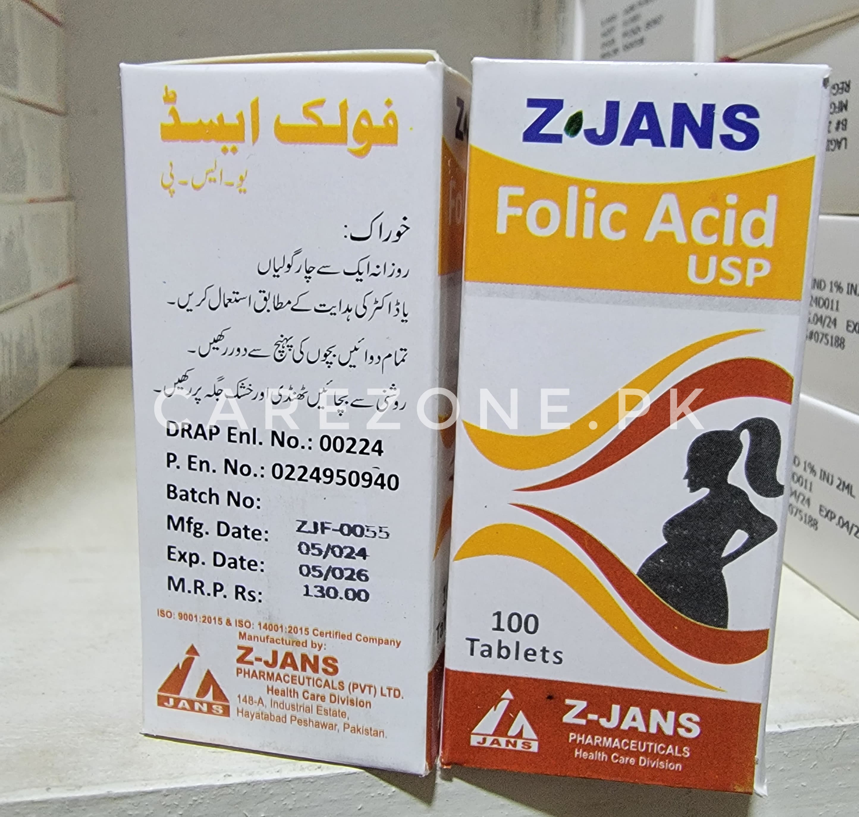 Folic acid tablets ( z jan folic acid) – Carezone.pk(One-stop wholesale ...